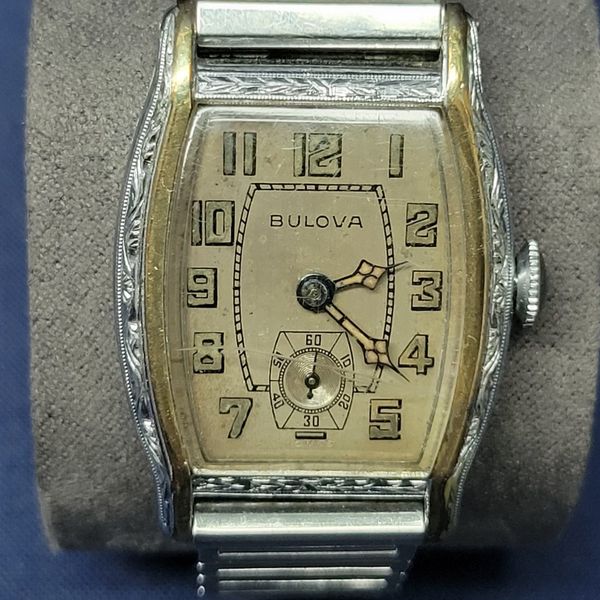 Vintage 1930s Art Deco BULOVA Tonneau Case Bracelet Mechanical Manual ...