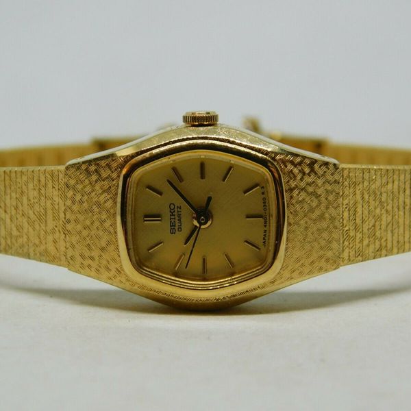 Seiko 4N01-5029 Gold Tone Quartz Analog Ladies Watch Sz. 6 1/4" | WatchCharts Marketplace