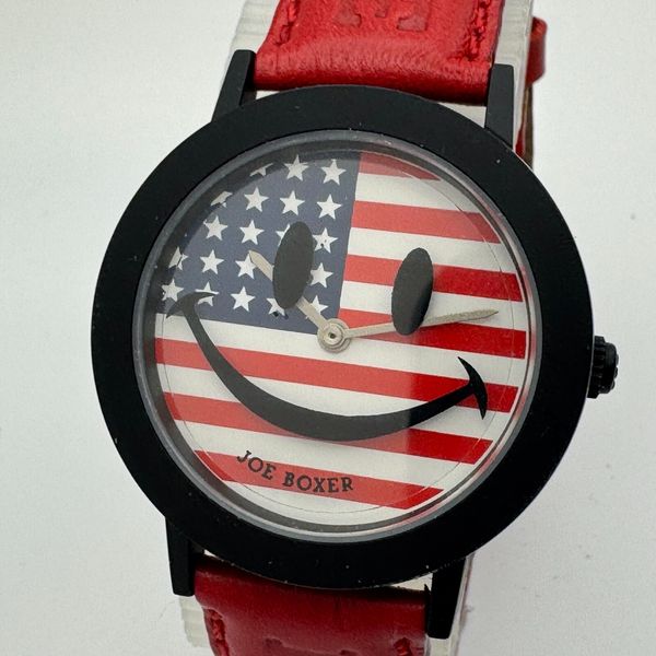 Vintage Joe Boxer Timex Quartz Watch Unisex Black Red Smiley Face New ...