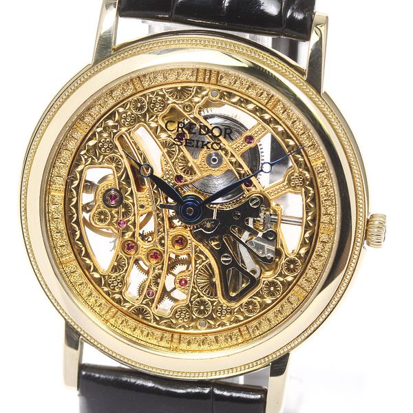 Beauty goods [SEIKO] Seiko Credor 6899-0010 / GBBD998 K18YG Skeleton ...