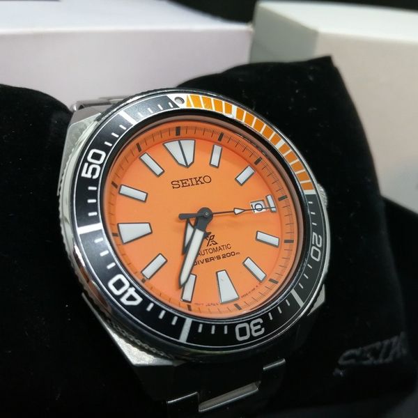 FS: Seiko Samurai Prospex Automatic Dive Watch Orange Dial SRPC07 ...