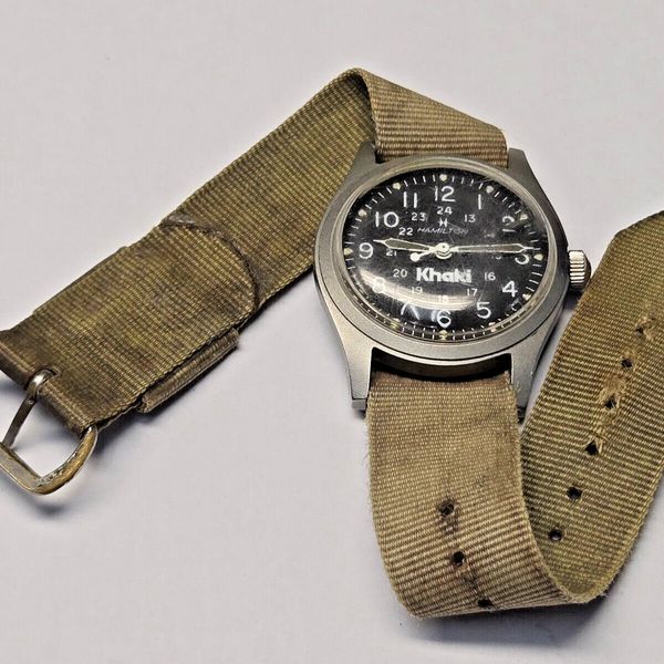 Vintage Hamilton Khaki 9219 Mechanical Wind 33mm W/ Box & Pouch. Not ...