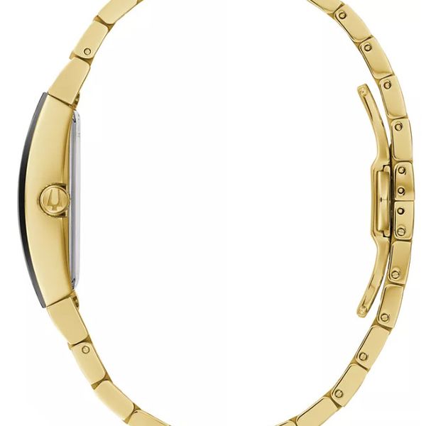 NOB Bulova Women's Gemini Gold-Tone Stainless Steel Bracelet Watch 30mm ...
