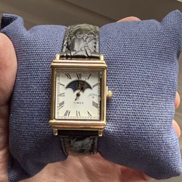 NOAH NY x Timex Sun Moon Watch Gold Black Crocodile Leather 2024 In ...