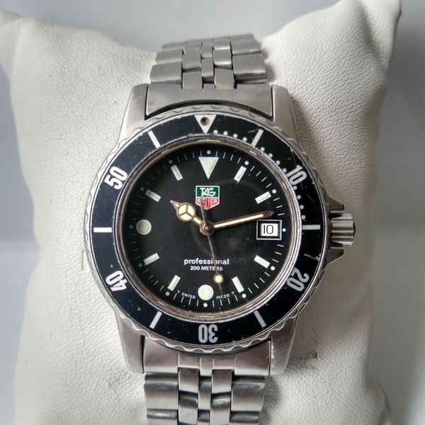 Tag Heuer 1500 PROFESSIONAL 200MTS Submariner DIVER WD1210-G-20 BLACK ...