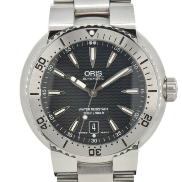 Auth ORIS TT1 Diver 7533-41 Stainless Steel Date Automatic Men's Watch ...