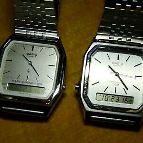 VINTAGE CASIO 1980 ANA-LCD 2 MODULES AQ-200/AQ-351W(50M) ORIGINAL GREAT ...