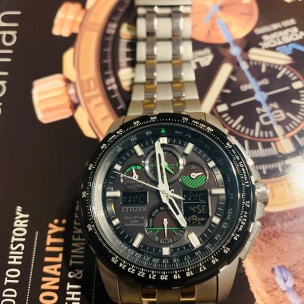 FSO: Citizen Skyhawk A-T Eco-Drive Atomic World Time Green Watch ...
