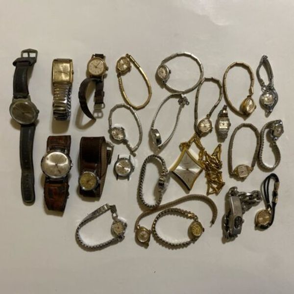 Lot Of 23 Vintage Mechanical Watches Not Working Timex Westclox Other ...