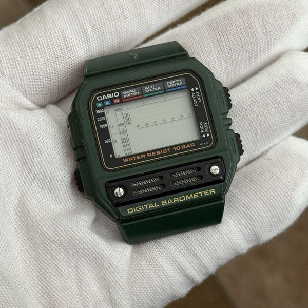 Rare Vintage Casio BM-100WJ Digital Barometer Menâ s Watch Mod. 560 ...