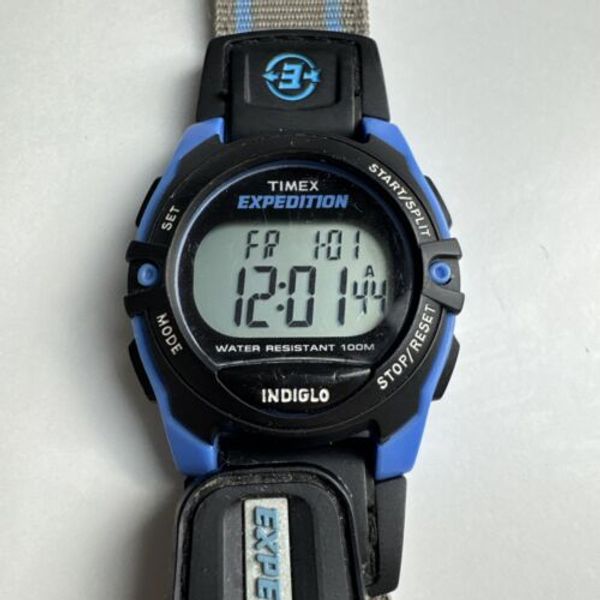 Timex Expedition Blue Digital Watch Indiglo Teen Unisex Womens ...
