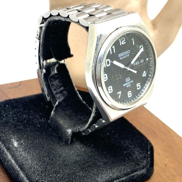 Seiko SQ Men's Watch 7546-818F Vintage Quartz Day Date Black Dial 38mm USED | WatchCharts ...