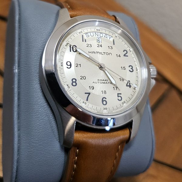 Hamilton Khaki Field King Day/Date Automatic H644550 Champagne Dial ...