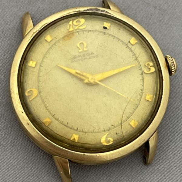 Omega 1950s Bumpermatic G6213 32mm Mens 14kt gold filled watch running ...