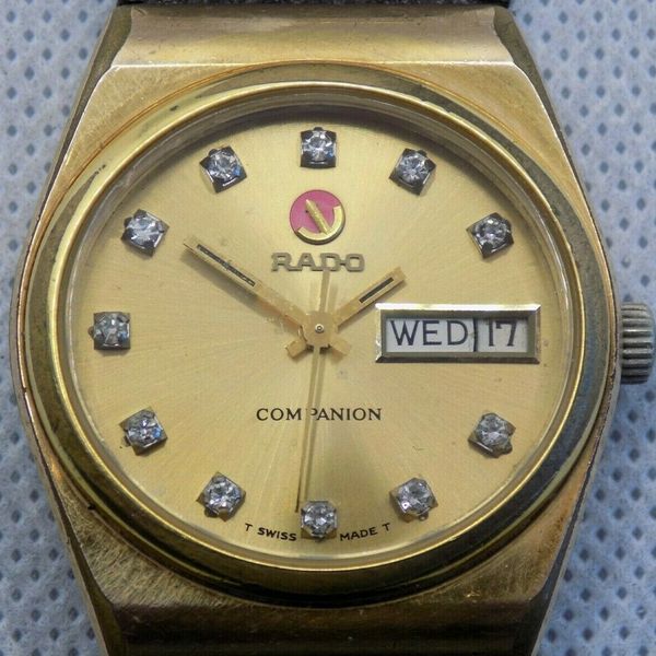 RADO COMPANION 603.3214.2 Swiss Automatic 17 Jewel Gents Gold Plated Wrist Watch | WatchCharts ...