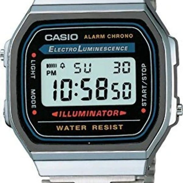 Casio Vintage A168 A168WA-1 38.6mm Women Men Silver Band Square Digital ...
