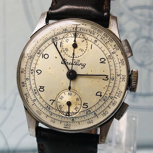 Old rare Breitling chronograph watch with Venus 175 movement ...