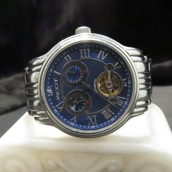 Jacot E475M-606-490 Stainless Steel Automatic Skeleton Mens Watch X ...