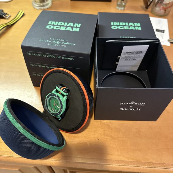 Swatch x Blancpain Fifty Fathoms Indian Ocean with Boxes - Green ...