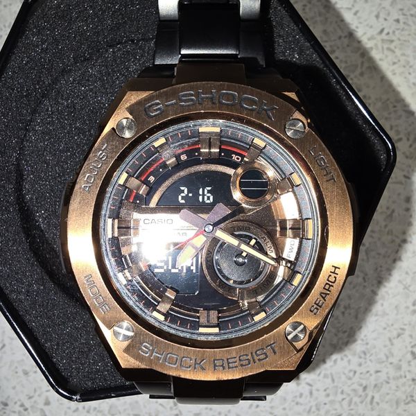 Casio G-SHOCK GST-210B Rose Gold Mens Watch Wristwatch Quartz Analog ...