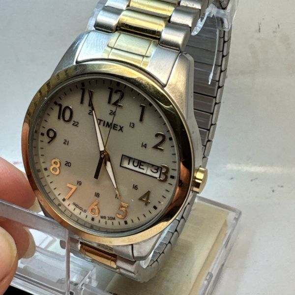 Timex Men's Sport Two-Tone Stainless Steel Expansion Band T2M935, BAD ...