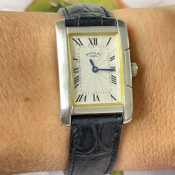 vintage Savannah Rotary Wrist Woman Watch REF 10632 Black Leather retro ...