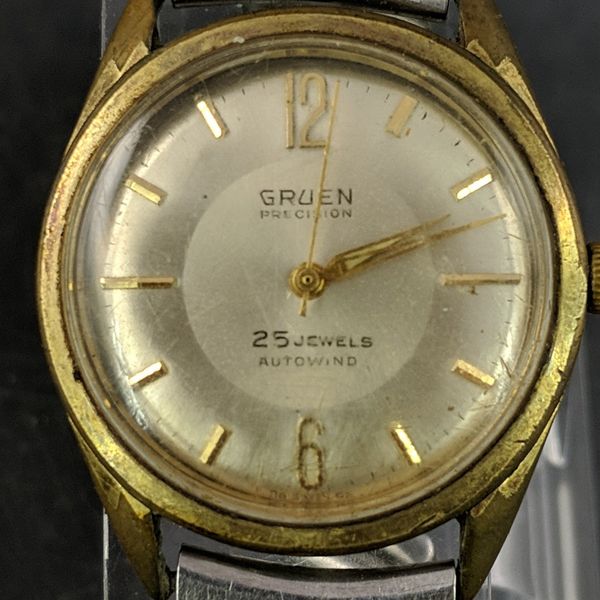 Gruen Precision Autowind Watch N710 SS Starburst Dial 1960s 25 Jewels ...