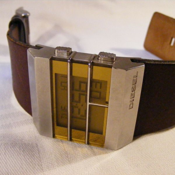 modern DIESEL dz-7071 cage case quartz men's watch-working order+box ...