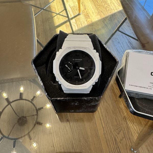 Casio G-SHOCK GA2100-7A Men's Octo Slim Casi-Oak White Analog-Digital ...