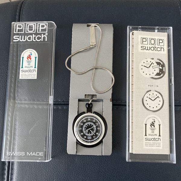 Pop Swatch Pocket Watch Celebrating Atlanta 1996 Olympics | WatchCharts ...