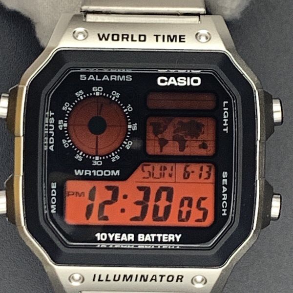 Casio AE-1200 Red Gradient Filter And Hydromod | WatchCharts Marketplace