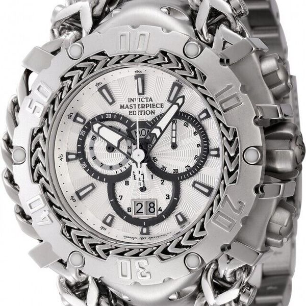 Invicta Men's Masterpiece Silver Dial Chronograph Quartz Bracelet Watch ...