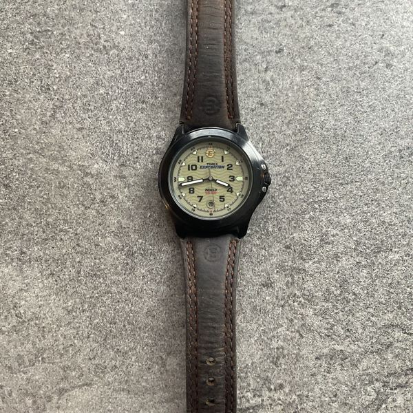Timex Expedition Mens Field Watch 40mm Black Case Tan Dial W/Date & Indiglo B-V | WatchCharts ...