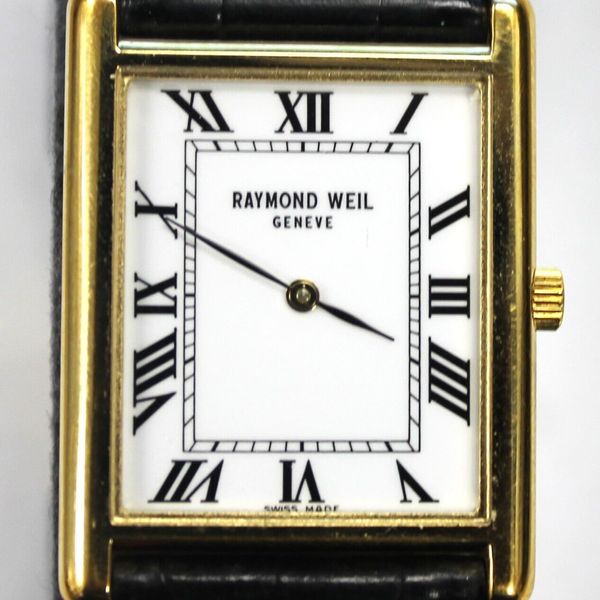RAYMOND WEIL SWISS MADE ART DECO TANK 18k Gold Electroplated WATCH 5768 ...