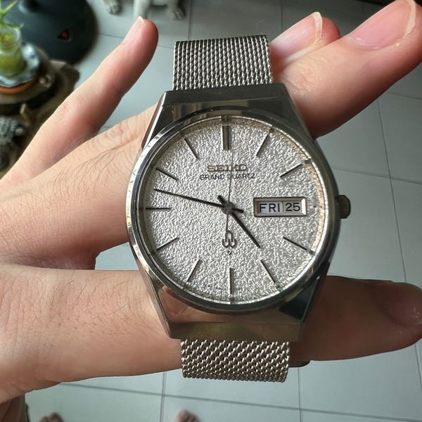 Seiko grand quartz 4843 8050 diamond dust dial | WatchCharts Marketplace