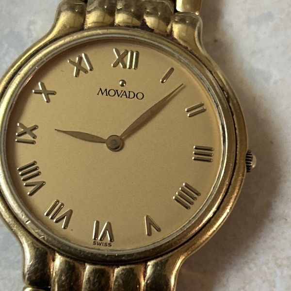 Vintage Mens Movado Gold Tone Watch Swiss | WatchCharts Marketplace