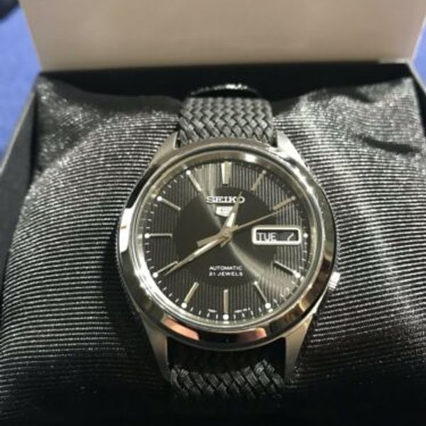 Seiko 5 SNKL23 SNKL23K1 Mens Automatic Black Watch, Used. Great ...