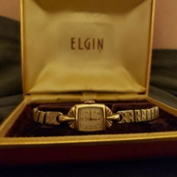 Vintage Ladies Elgin 10k RGP Bezel Stainless Steel Back S&W Wrist Watch ...