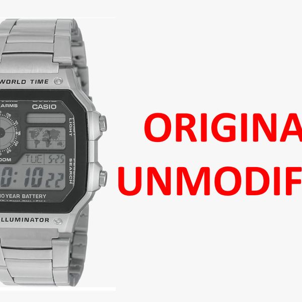 CASIO AE-1200WHD. Royale World Time Watch Mod. Negative Display. Hydro ...