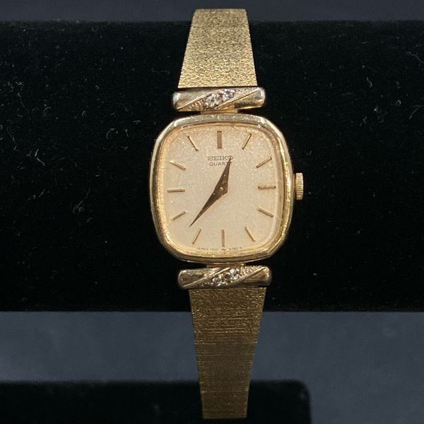 Vintage Seiko Watch Women 14k Gold Plated Square Dial Japan ...