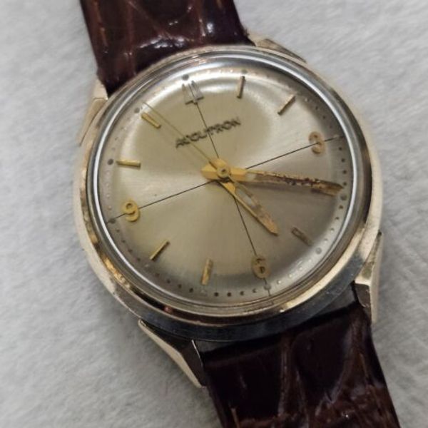 Vintage Bulova Accutron 1966 M6 10k Gold Filled Bezel Wrist Watch 35mm ...