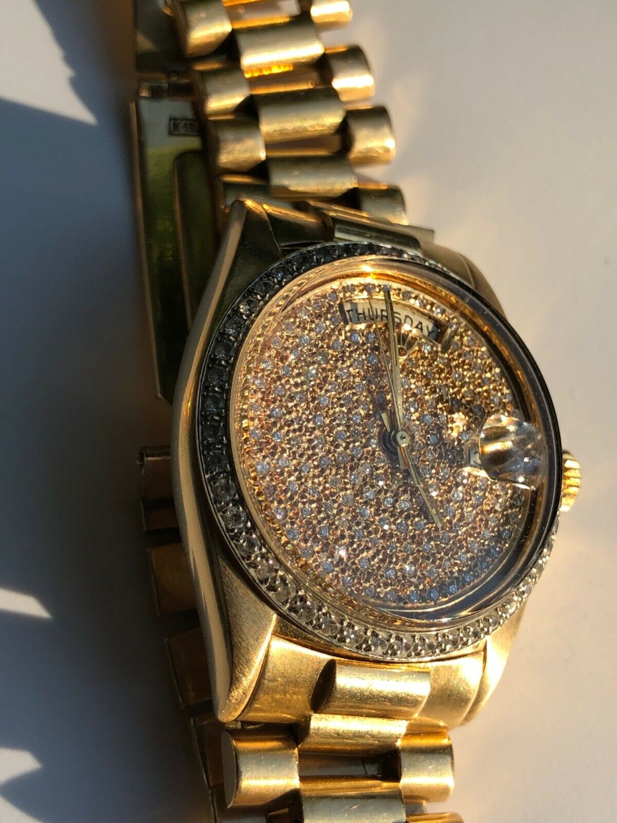Rolex 18388 Day-Date 18K Yellow Gold Automatic Men's Watch - Diamonds ...