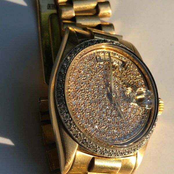 Rolex 18388 Day-Date 18K Yellow Gold Automatic Men's Watch - Diamonds ...