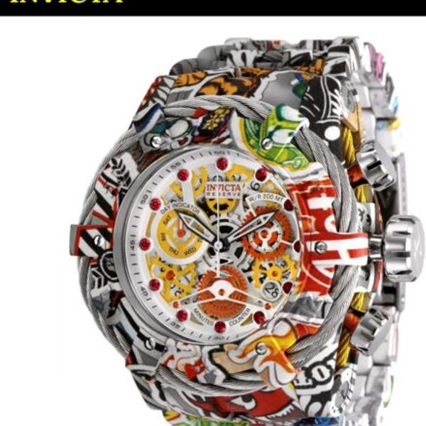 Invicta Reserve Bolt Zeus Graffiti Men's Watch Chronograph 34295 52mm ...