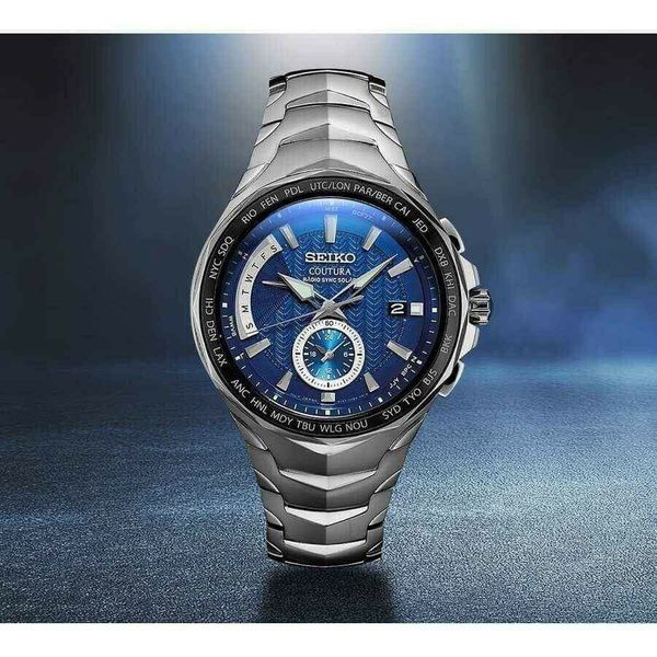 Seiko Men's SSG019 Coutura Radio Sync World Time Solar Watch Stainless ...