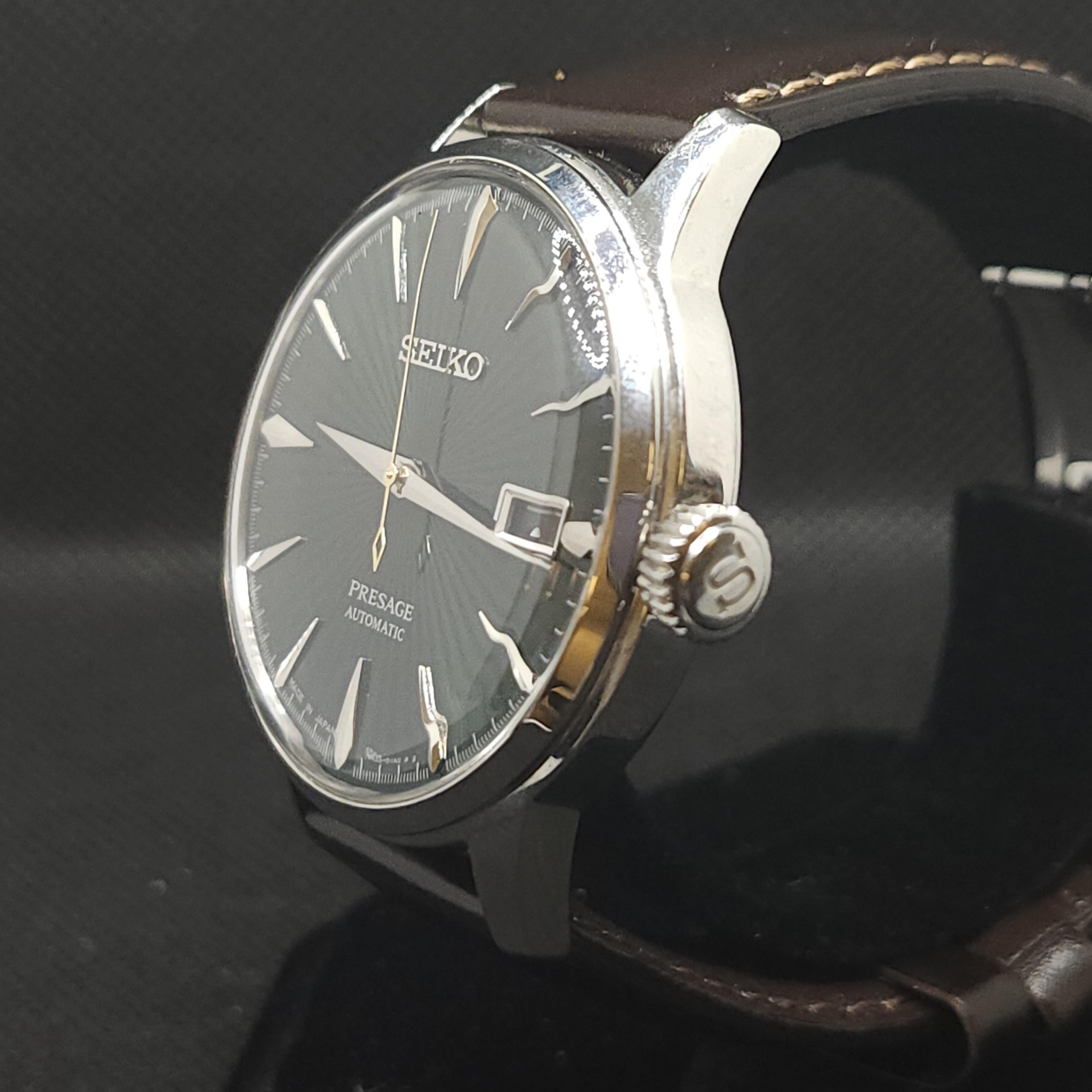 [WTS] Seiko Presage SRPD37 Green dial watch brown leather strap full ...