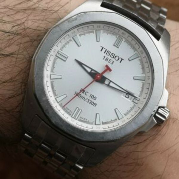 Tissot 1853 PRC 100 Swiss Date Stainless Steel Mens Quartz Wrist Watch P870/970 | WatchCharts ...