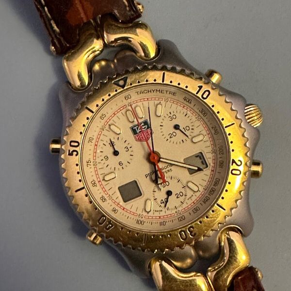 TAG HEUER SEL.s/el, CHRONOGRAPH 1/100, SENNA original dial with leather ...