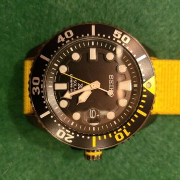 Seiko Prospex Black Ion Solar Powered Dive Watch SNE441 | WatchCharts ...