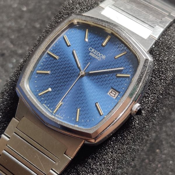 Rare Vintage Seiko Credor 5932-5040 KEH021 Blue Dial Quartz Watch ...